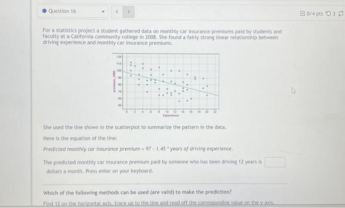 Solved For a statistics project a student gathered data on | Chegg.com