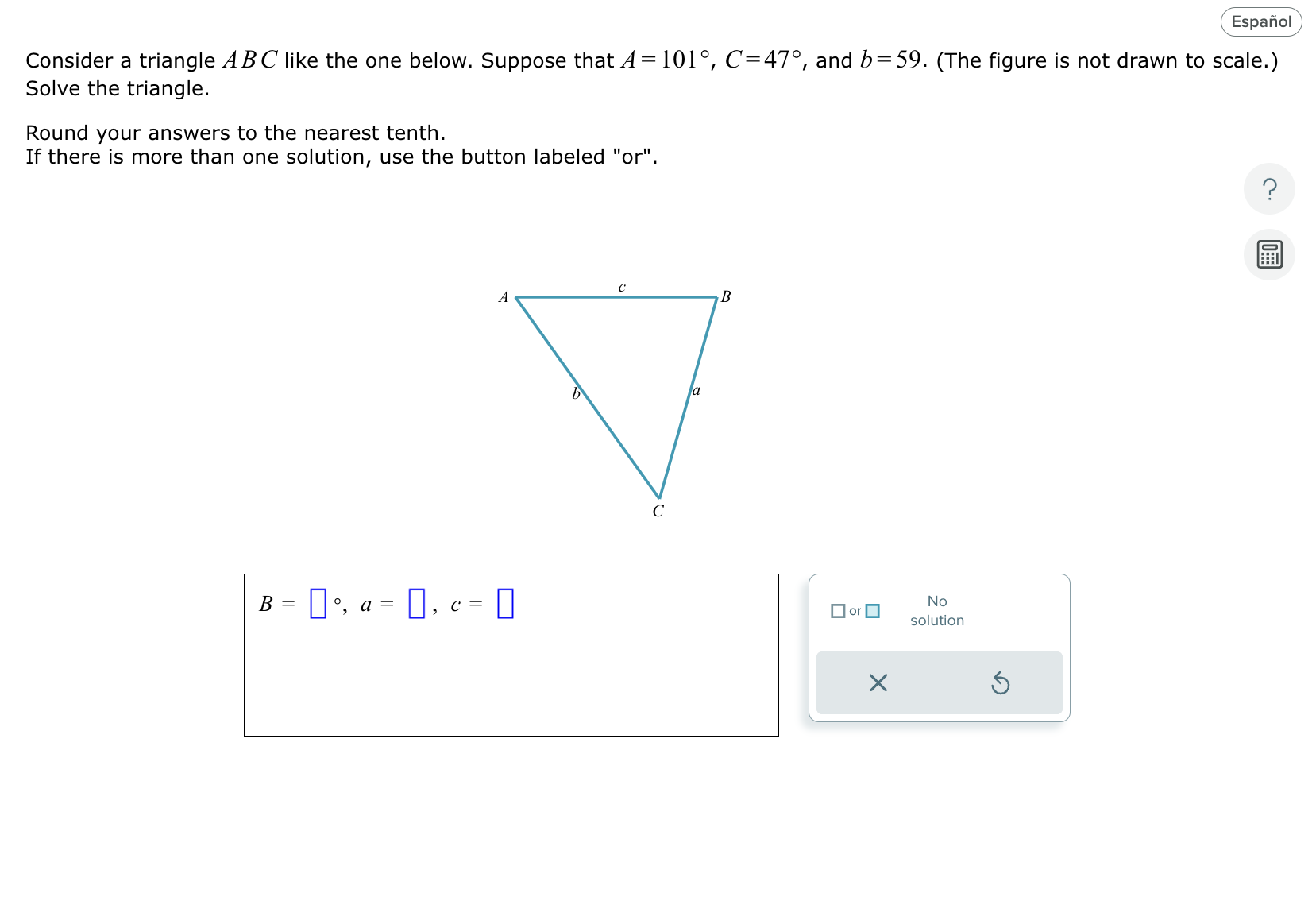 Solved Consider a triangle ABC like the one below. Suppose | Chegg.com