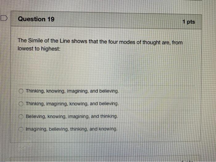 Solved D Question 19 1 pts The Simile of the Line shows that | Chegg.com