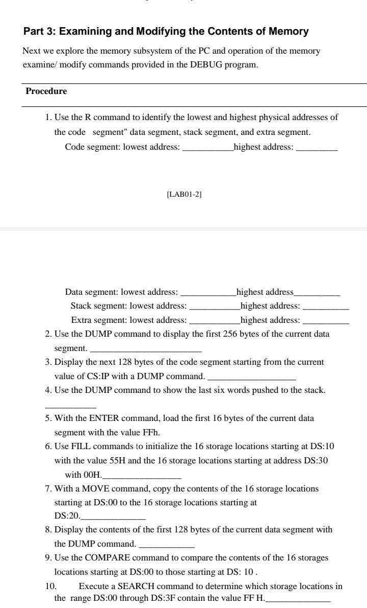Solved Part 3: Examining and Modifying the Contents of | Chegg.com