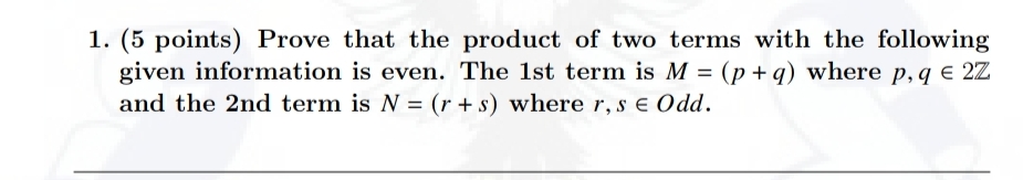 Solved (5 ﻿points) ﻿Prove that the product of two terms with | Chegg.com
