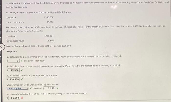 Solved Calculating the Predetermined Overhead Rate, Applying | Chegg.com