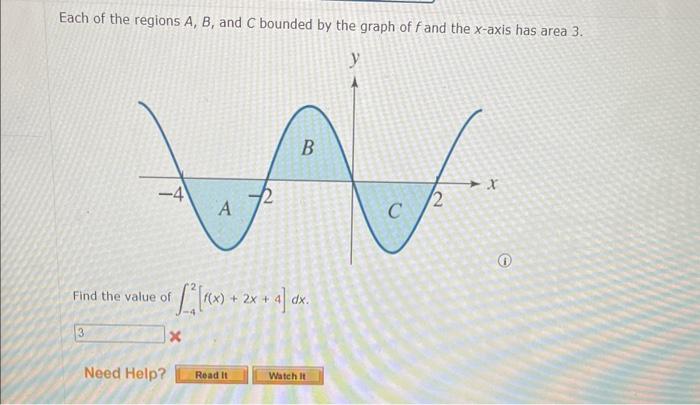 Solved Each of the regions A,B, and C bounded by the graph | Chegg.com