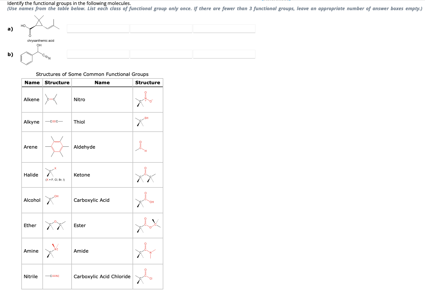 Solved Identify the functional groups in the following | Chegg.com