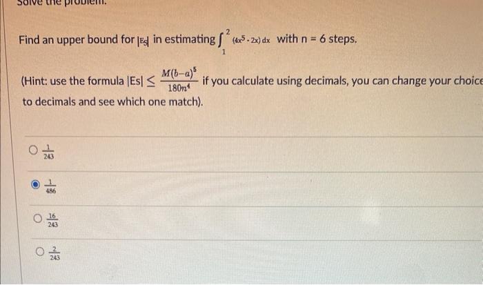Solved Find an upper bound for |E्s in estimating | Chegg.com