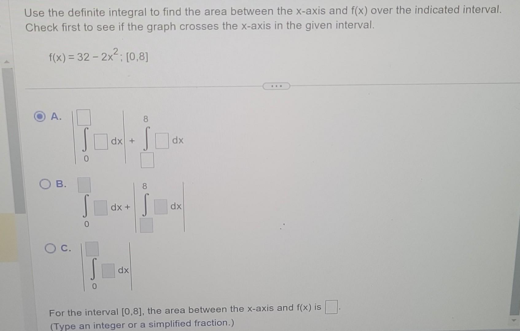 Solved Use the definite integral to find the area between | Chegg.com