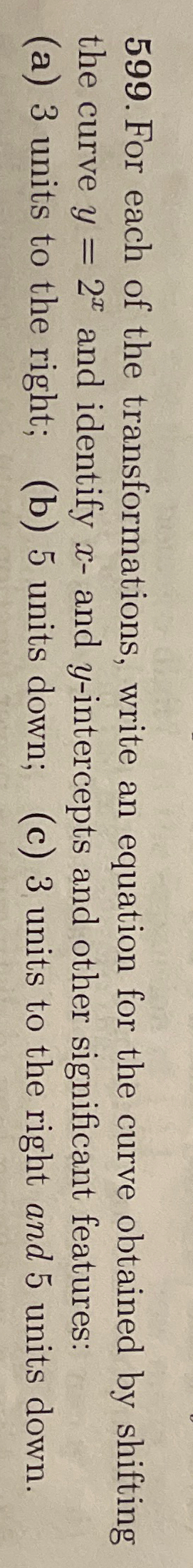 Solved For each of the transformations, write an equation | Chegg.com