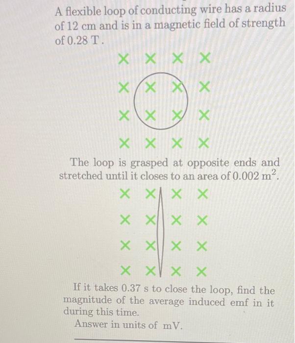 Solved A flexible loop of conducting wire has a radius of 12 | Chegg.com