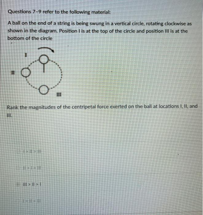 Solved Questions 7-9 refer to the following material: A ball | Chegg.com Solved Questions 7-9 refer to the following material: A ball | Chegg.com