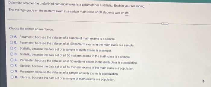 Solved Determine Whether The Underlined Numerical Value Is A
