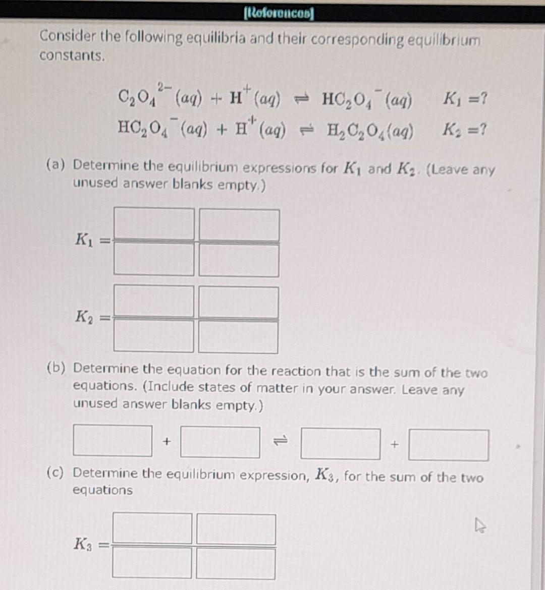 Solved Consider the following equilibria and their | Chegg.com