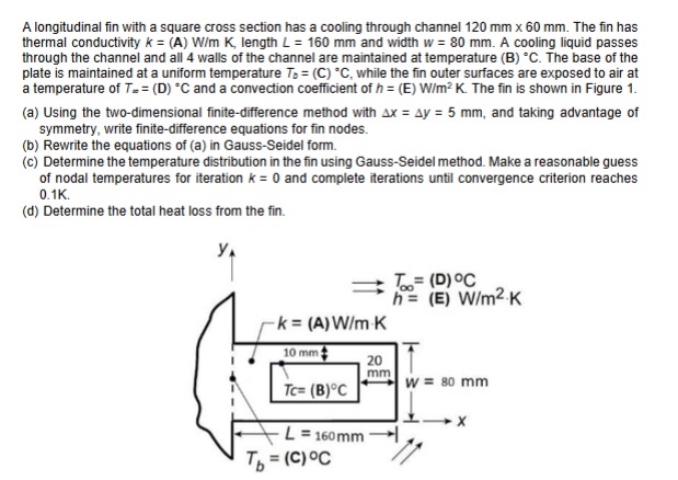 Solved How to solve A longitudinal fin with a square cross | Chegg.com