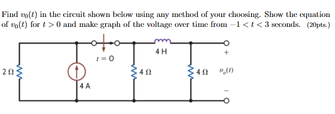 Solved Find v0(t) in ﻿the circuit shown below using any | Chegg.com