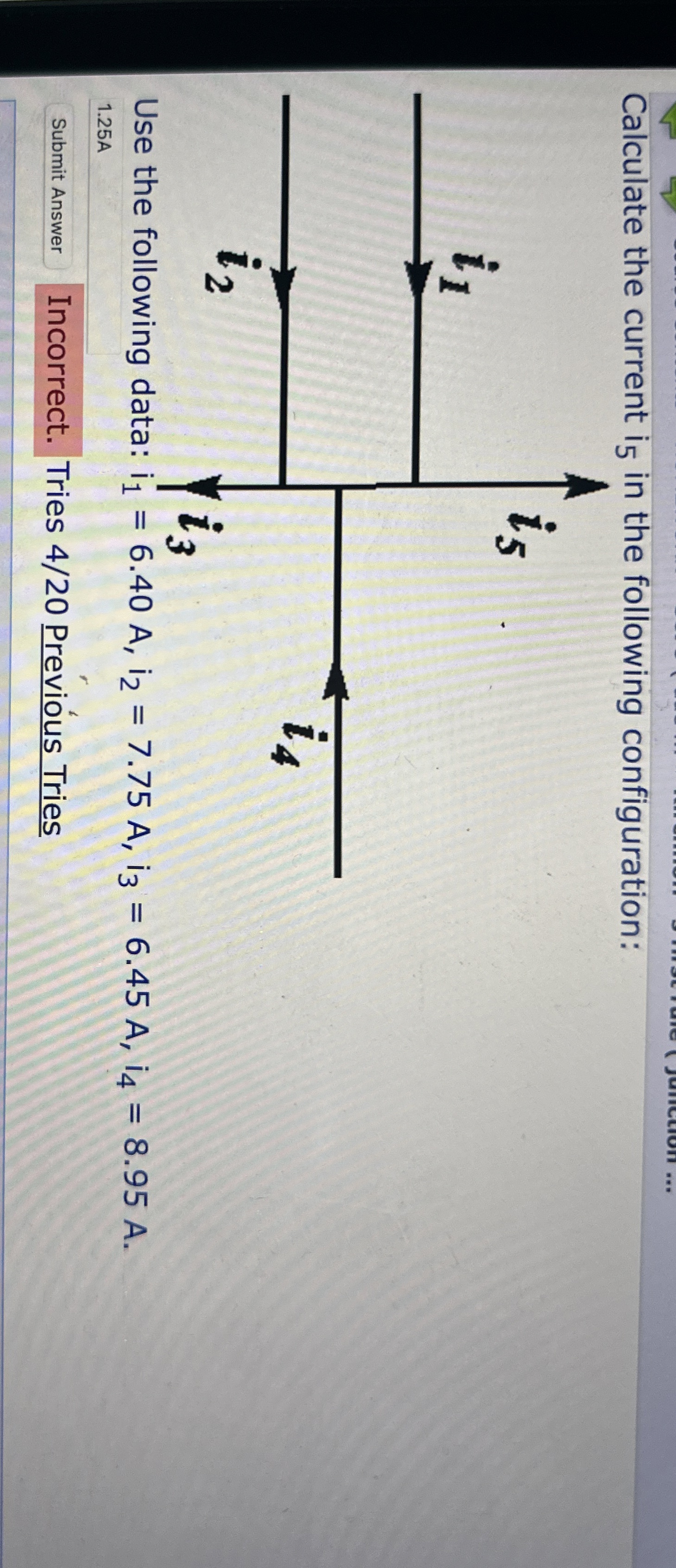 Calculate the current i5 ﻿in the following | Chegg.com