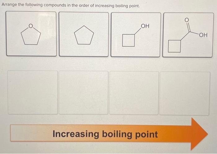 Solved Arrange the following compounds in the order of | Chegg.com