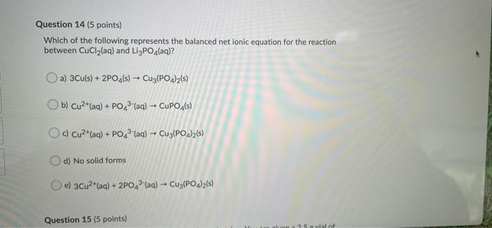 Solved Question 14 (5 points) Which of the following | Chegg.com