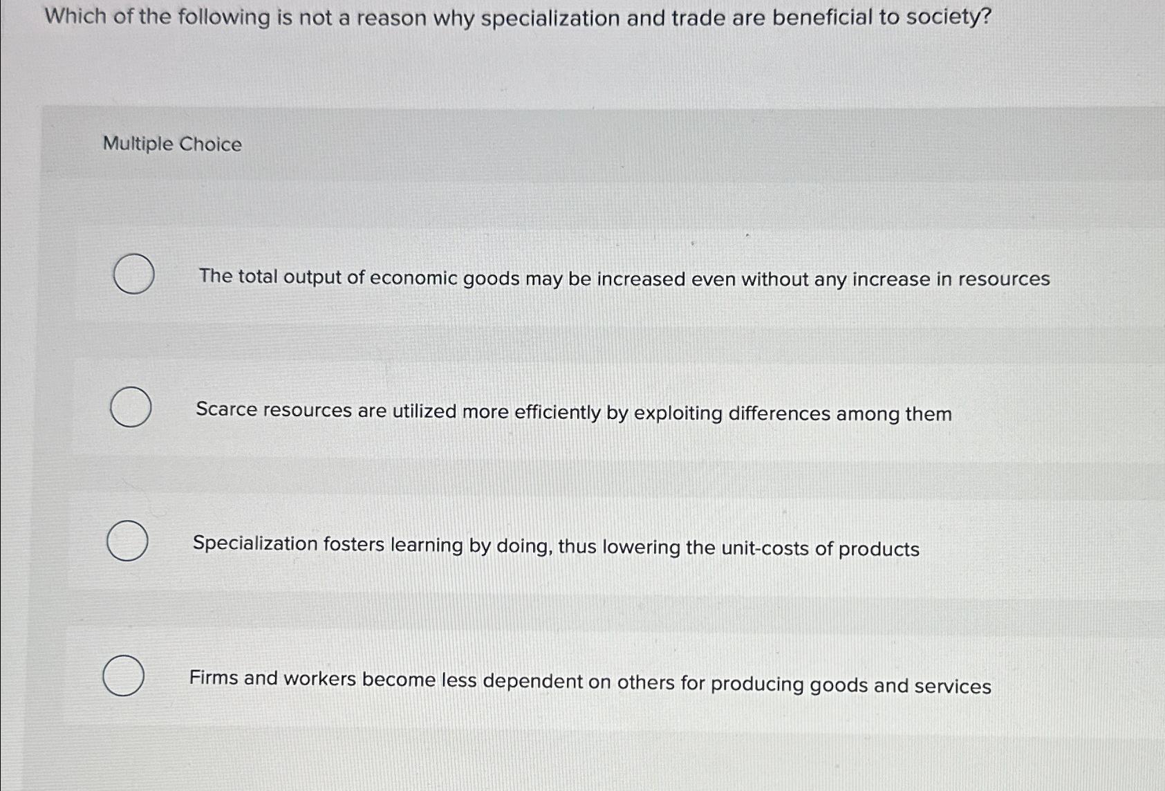 Solved Which of the following is not a reason why | Chegg.com