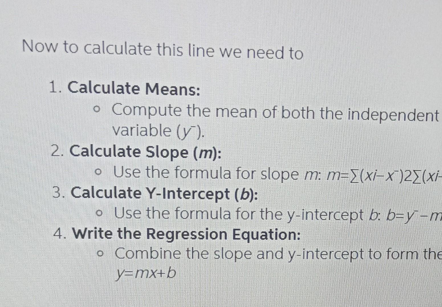 Now to calculate this line we need to 1. Calculate | Chegg.com
