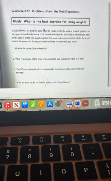 Solved Worksheet 32 ﻿Decisions About the Null | Chegg.com