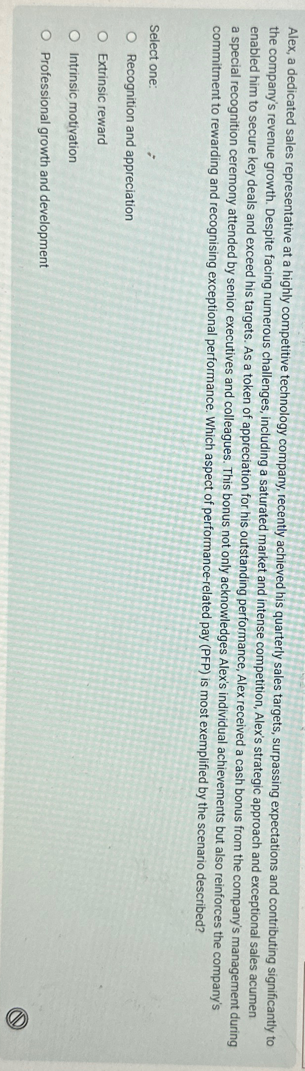 Solved Alex, a dedicated sales representative at a highly | Chegg.com