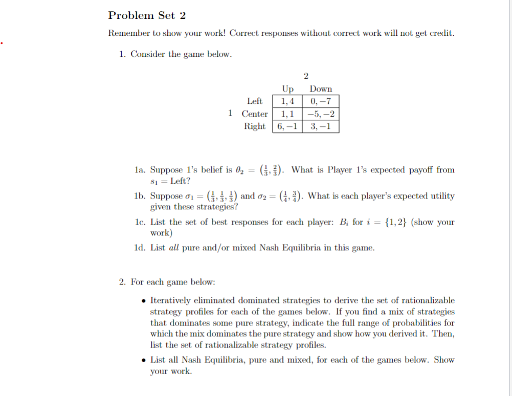Problem Set 2remember To Show Your Work Correct