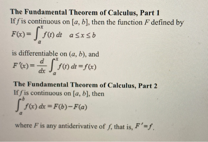 The Fundamental Theorem of Calculus, Part 1 If fis | Chegg.com