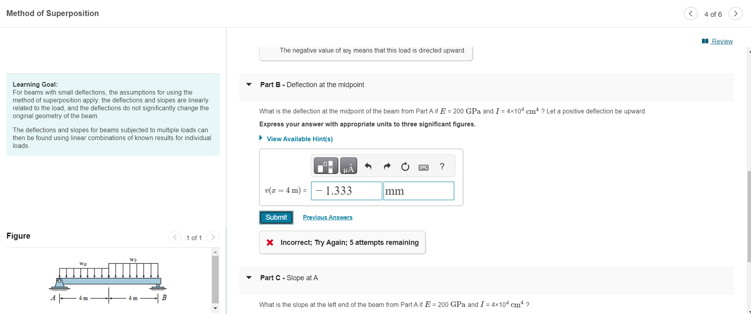 Solved The negative value of w2 ﻿means that this load is | Chegg.com