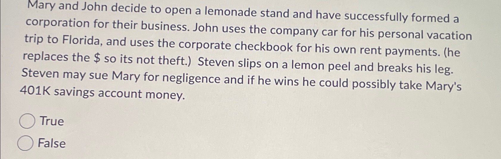 Solved Mary and John decide to open a lemonade stand and | Chegg.com