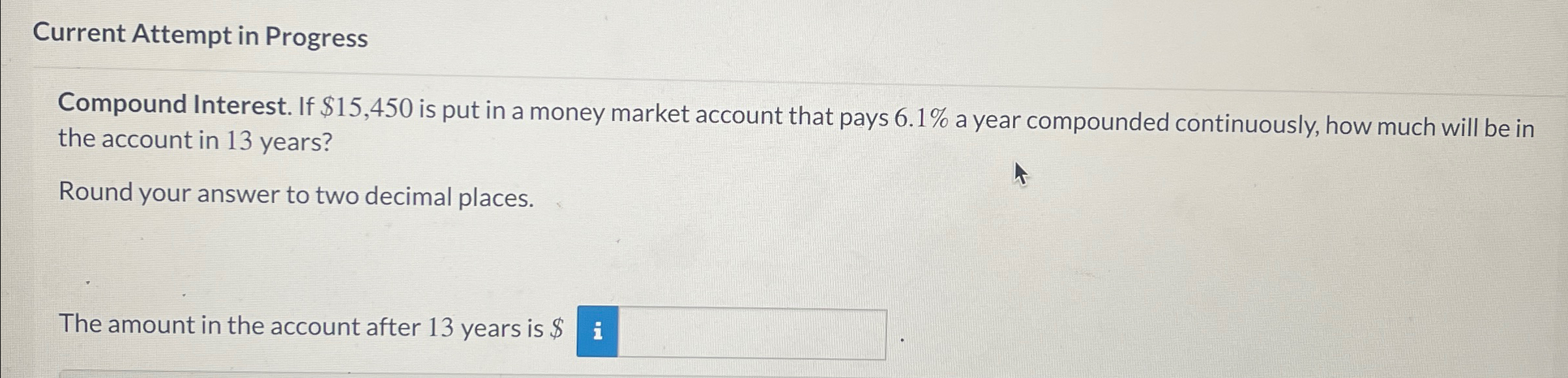Solved Current Attempt in ProgressCompound Interest. If | Chegg.com