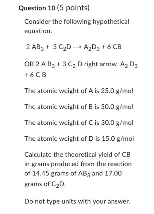Solved Question 8 (5 points) Consider the following | Chegg.com