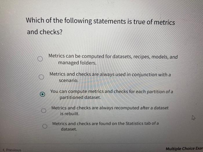 Solved managed folders. Metrics and checks are always used | Chegg.com