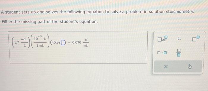 Solved A student sets up and solves the following equation | Chegg.com