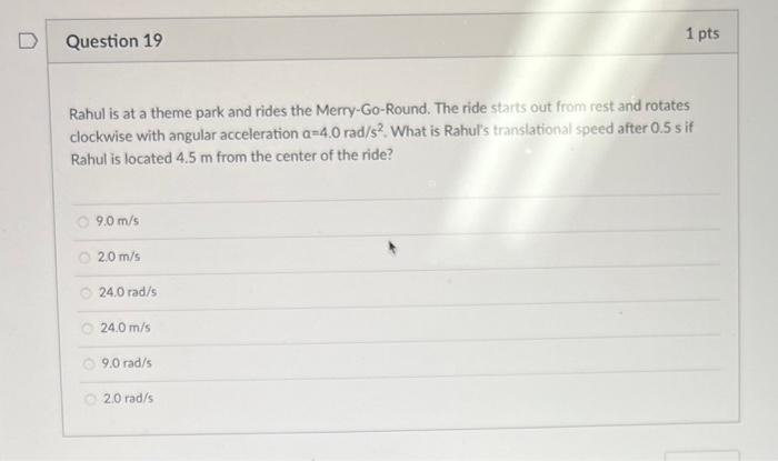 Solved Rahul is at a theme park and rides the | Chegg.com
