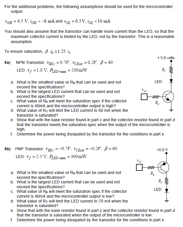 Solved For the additional problems, the following | Chegg.com