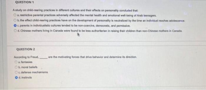 Solved A study on child-earing practices in different | Chegg.com