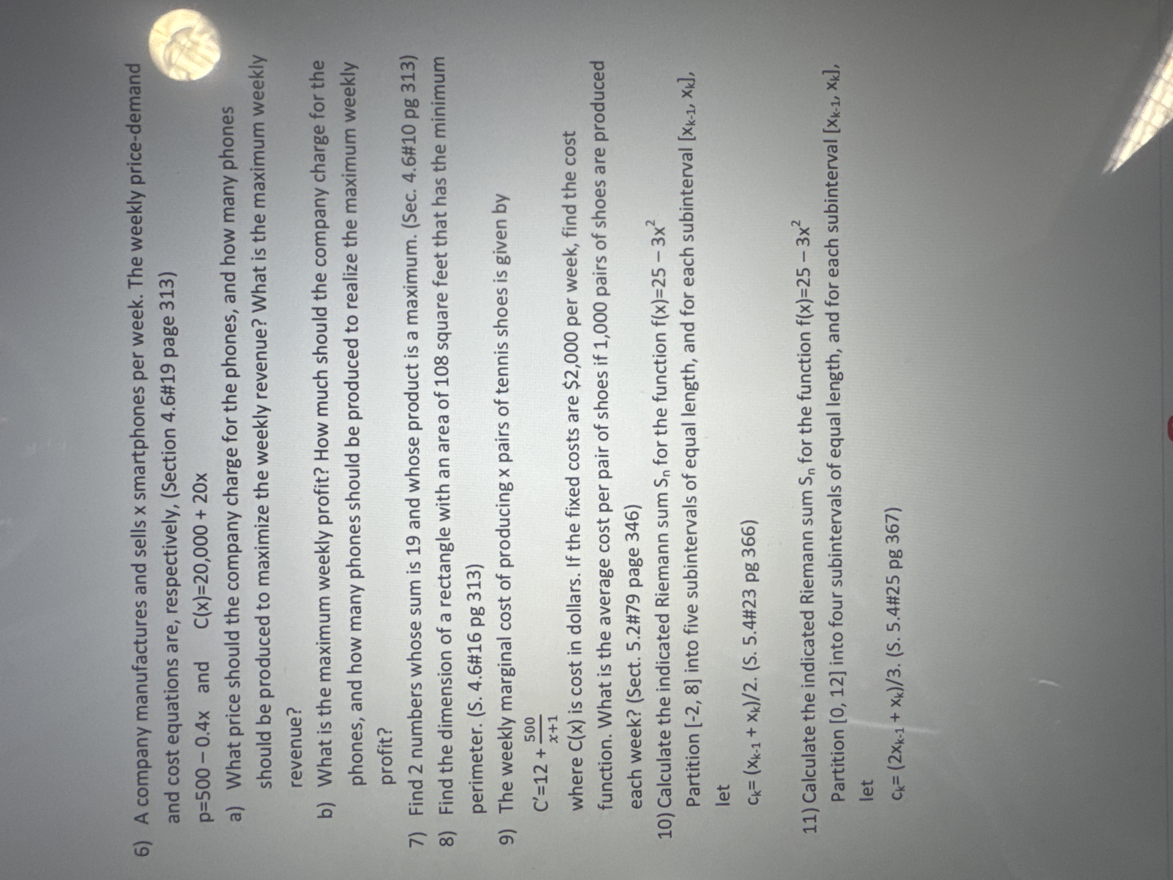 Solved A company manufactures and sells x ﻿smartphones per | Chegg.com