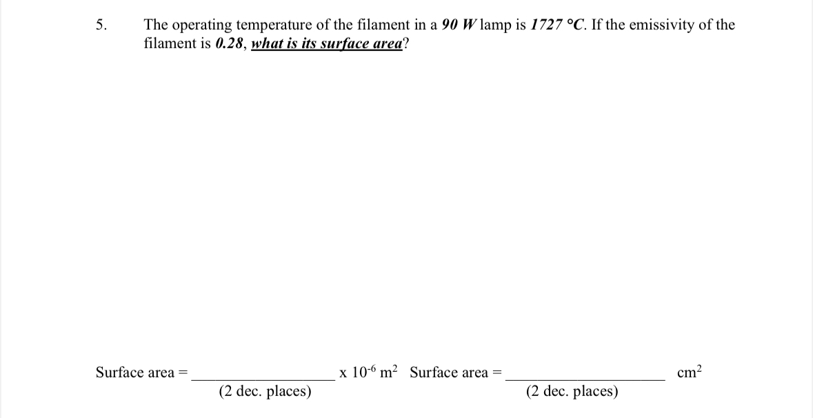 Solved The operating temperature of the filament in a 90W | Chegg.com