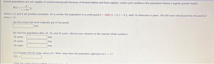 Solved fimal populetions are not copable of unrestricted | Chegg.com