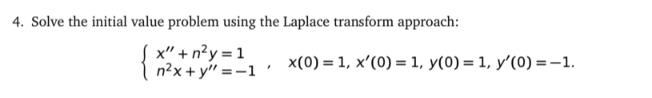 Solved 4. Solve the initial value problem using the Laplace | Chegg.com