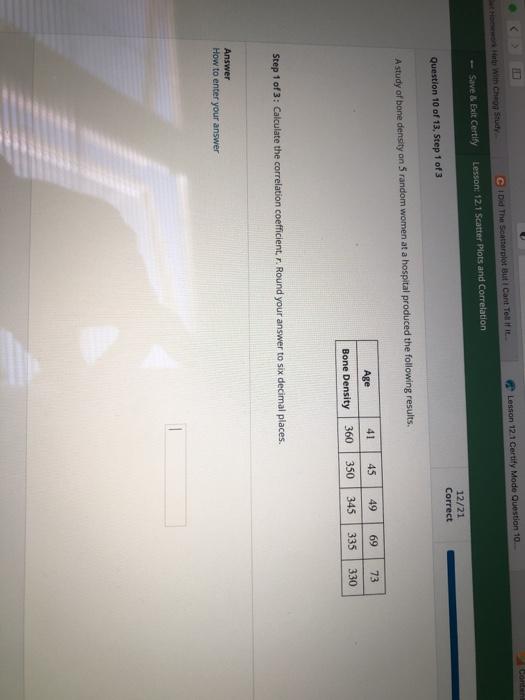 Solved Lesson 12.1 Certify Mode Question 10. With Cheon | Chegg.com