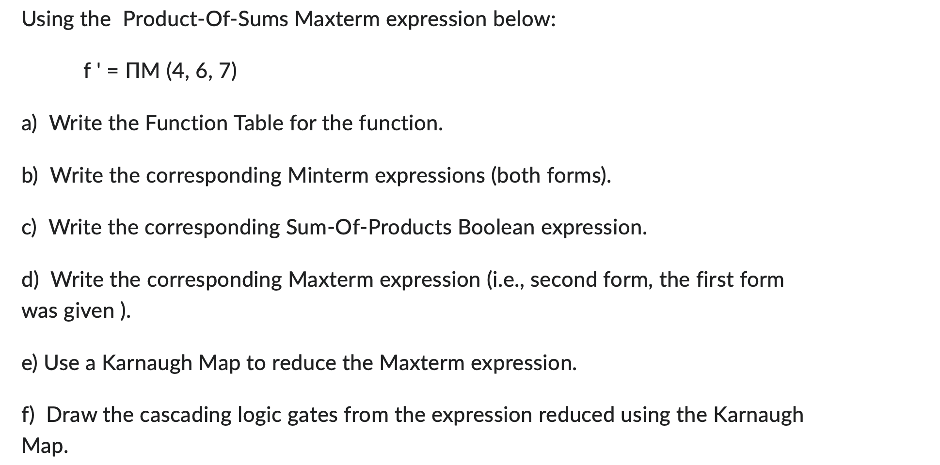 Solved Using the Product-Of-Sums Maxterm expression | Chegg.com