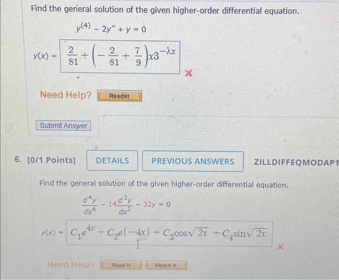 Solved Find the general solution of the given higher-order | Chegg.com