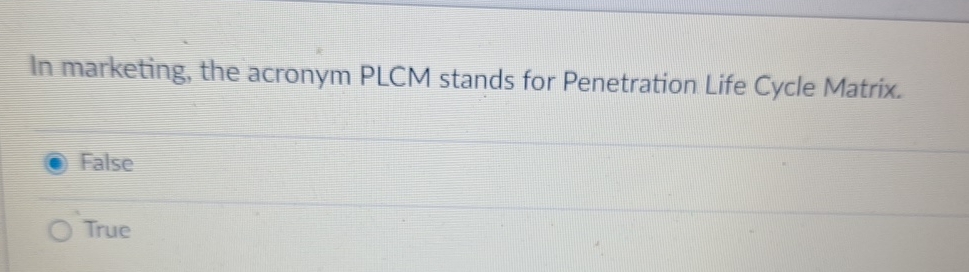 Solved In marketing, the acronym PLCM stands for Penetration | Chegg.com