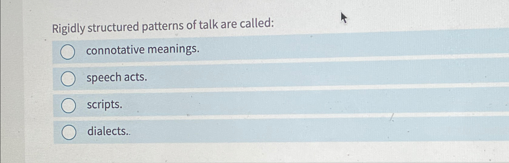 Solved Rigidly structured patterns of talk are | Chegg.com