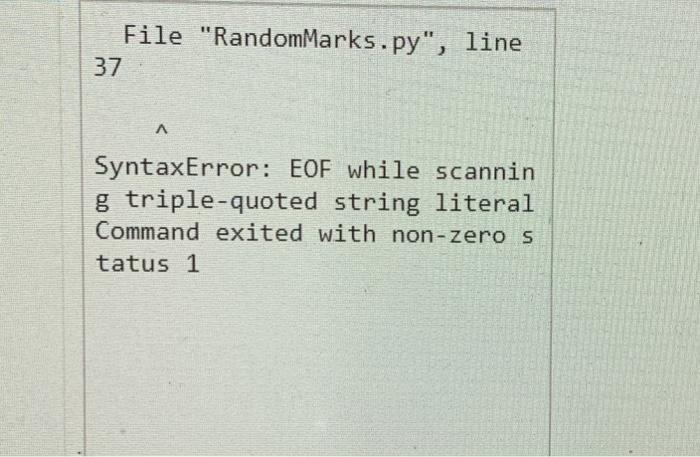 Solved 4# 1 qWrite a function called random_marks. | Chegg.com