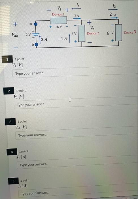 Solved 1 1 point V1⌈V] Type your answer... 2 1 point V2[V] | Chegg.com
