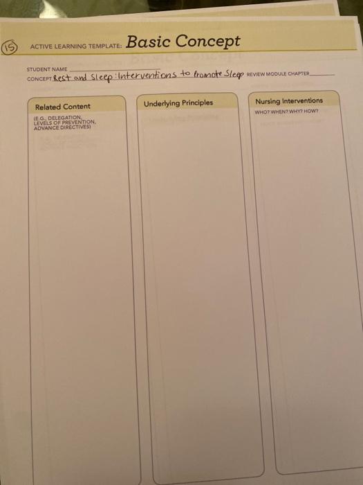 Solved Basic Concept 15 ACTIVE LEARNING TEMPLATE: STUDENT | Chegg.com
