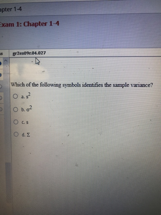 Solved pter 1-4 xam 1: Chapter 1-4 IS gr2es09r.04.027 Which | Chegg.com Solved pter 1-4 xam 1: Chapter 1-4 IS gr2es09r.04.027 Which | Chegg.com
