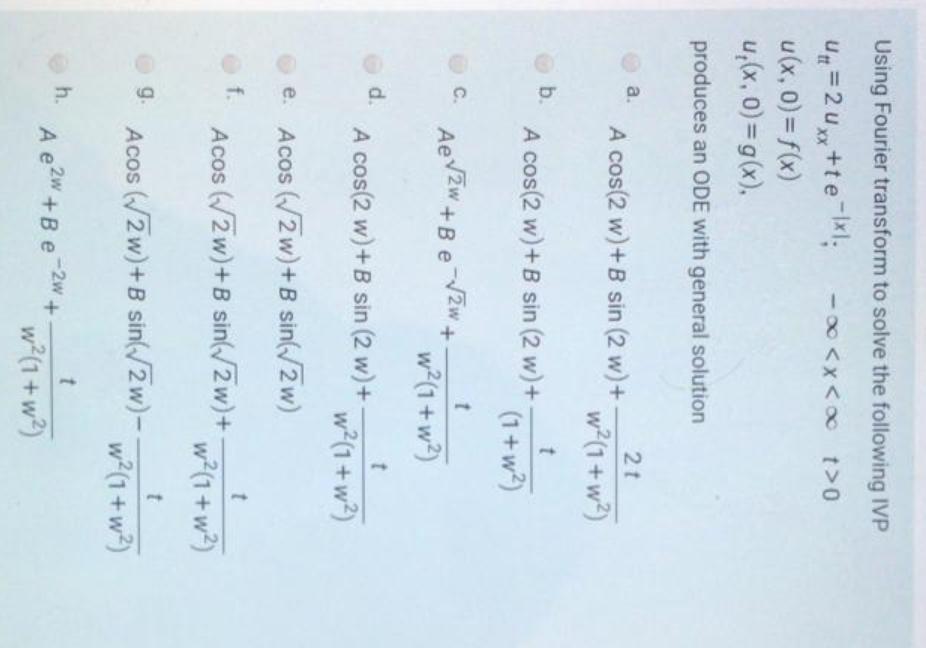 Solved Using Fourier transform to solve the following IVP 44 | Chegg.com