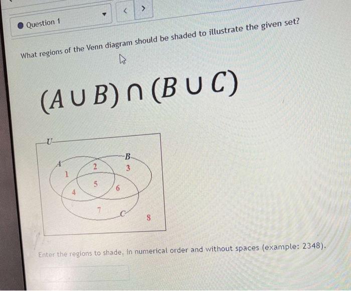 Solved Question 1 What regions of the Venn diagram | Chegg.com